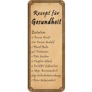 Schild Spruch "Rezept für Gesundheit – Zutaten" 27 x 10 cm Blechschil