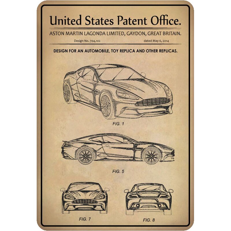 Schild Motiv "Auto Design Automobile 2014" 20 x 30 cm, 9,49