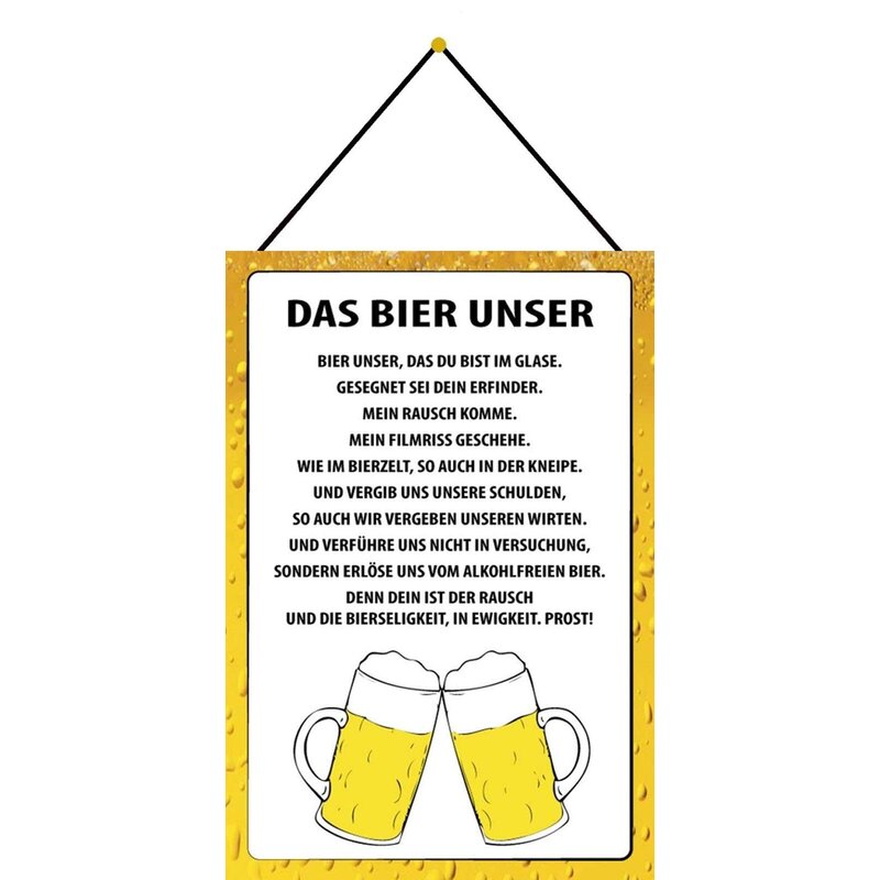 Schild Spruch "Bier schafft Freude, schmeckt immer" 20 x 30 cm, 9,49