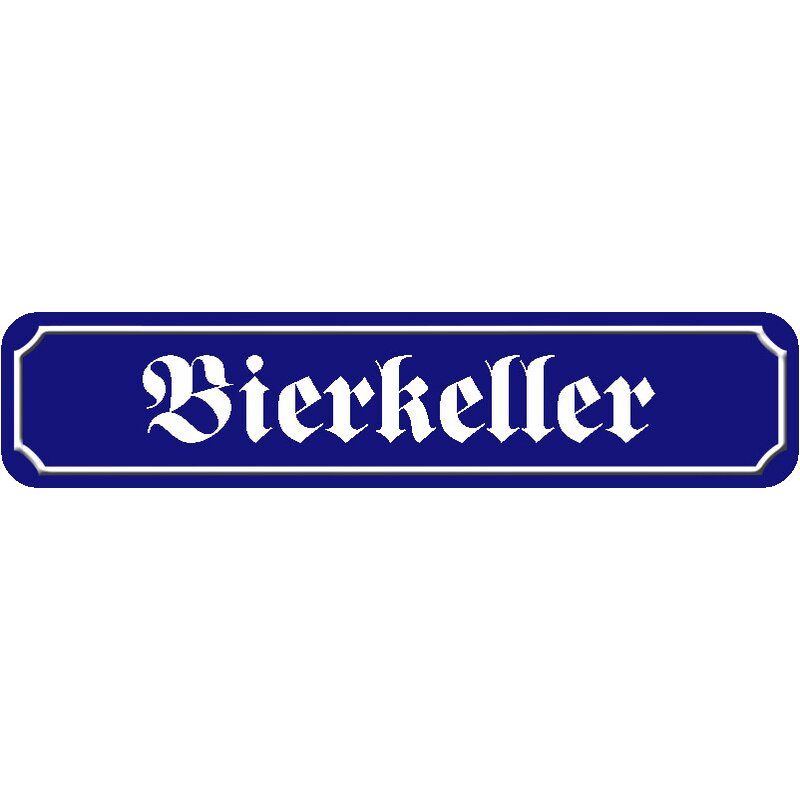 Schild Spruch "Bierkeller" 46 x 10 cm blau, 9,49