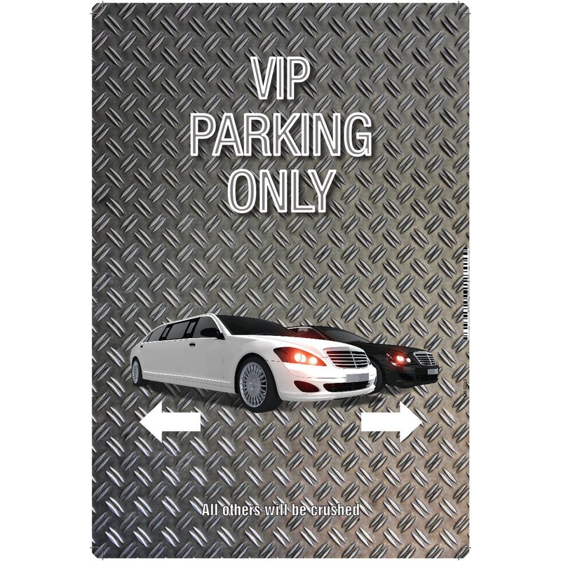 Schild Spruch "VIP Parking Only (Limousine)" 20 x 30 cm Blechschild,
