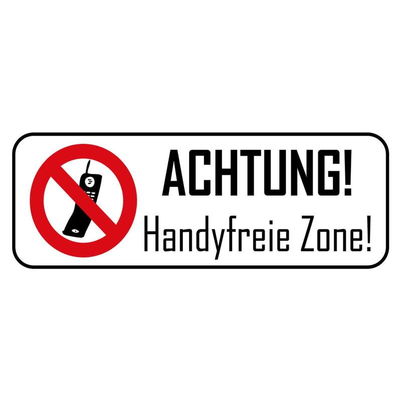 Schild Spruch "Achtung Handyfreie Zone" 27 x 10 cm Blechschild, 9,99