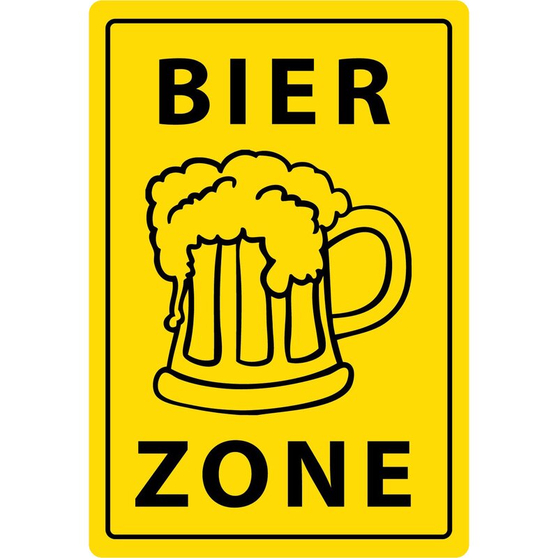 Schild Spruch "Bier Zone" 20 x 30 cm Blechschild, 9,99