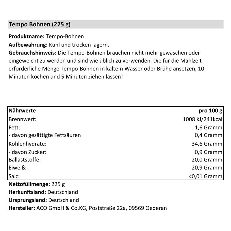 5er Pack Tempo Bohnen 5 x 225 g, 8,99