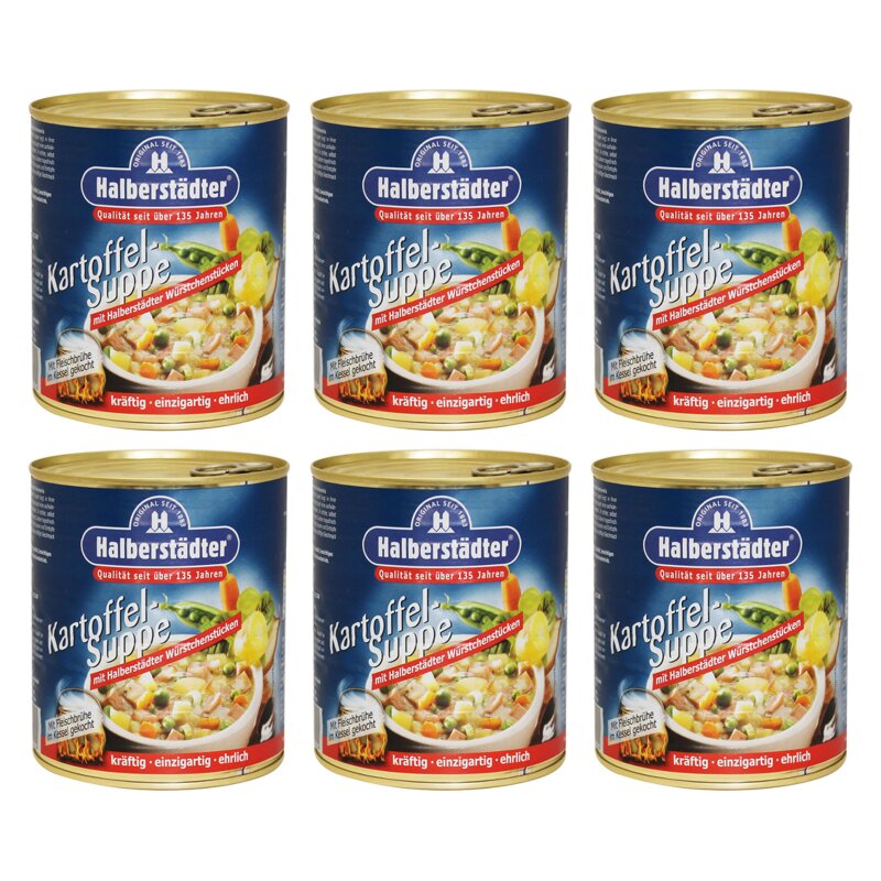 Halberstädter Kartoffelsuppe 6x 800 g | Dosensuppe, 17,99