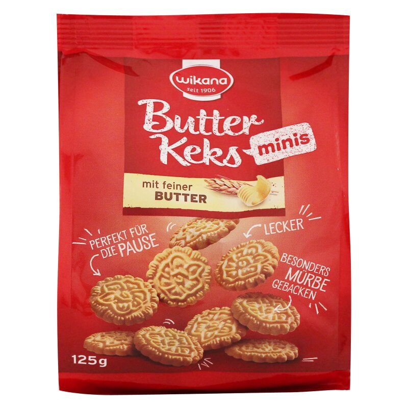 Wikana Butterkekse Mini 12 x 125 g | im Beutel, 14,49