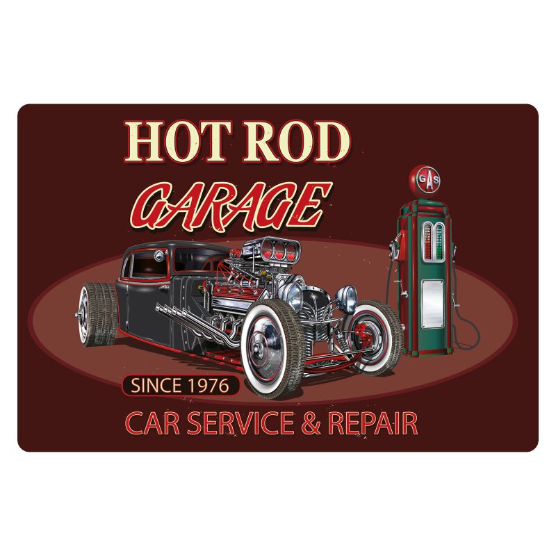 Schild Hot Rod Garage Car Service & Repair, 11,49