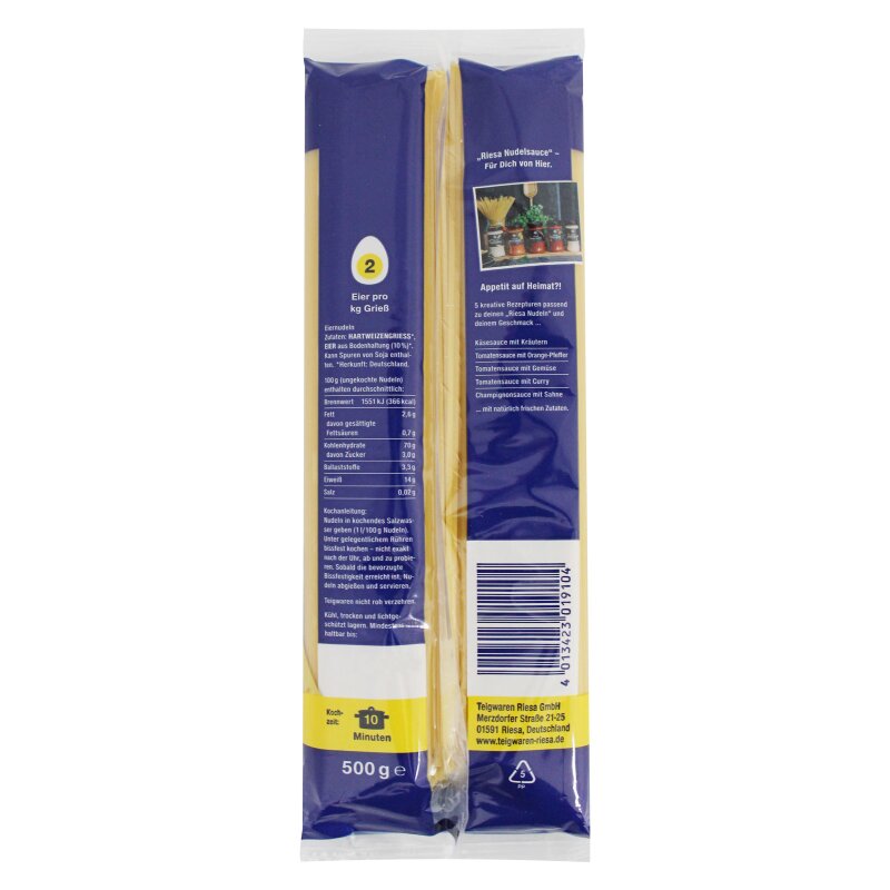 Teigwaren Riesa Nudel Spaghetti | 500 g, 3,49