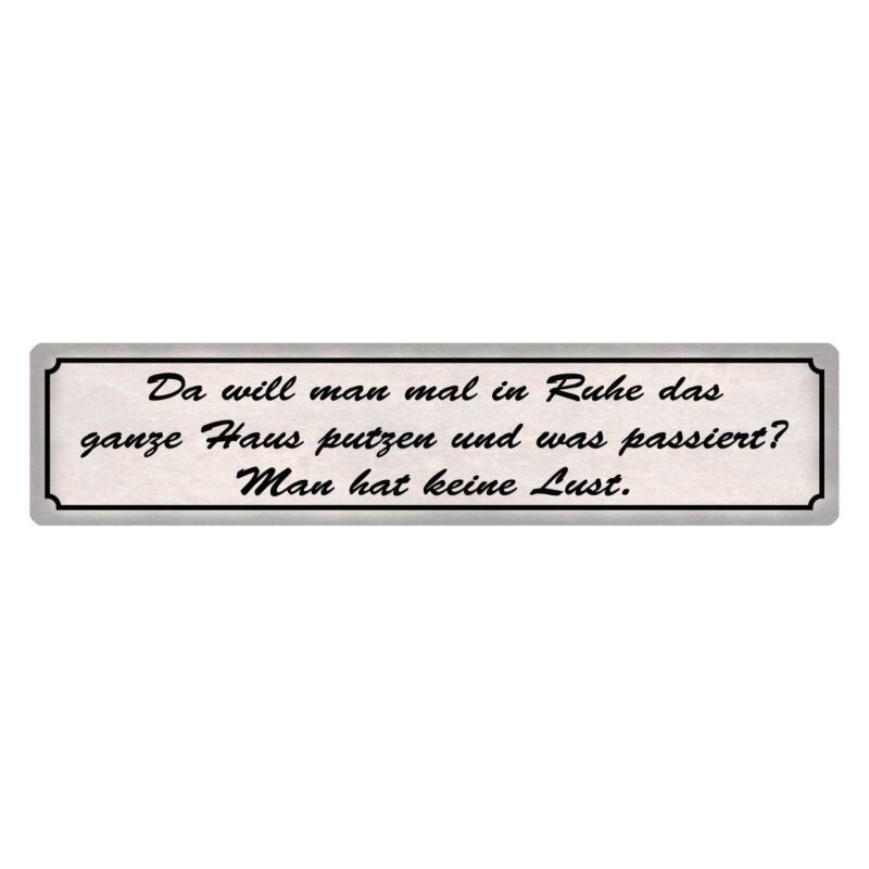 Schild in Ruhe das ganze Haus putzen, 9,49