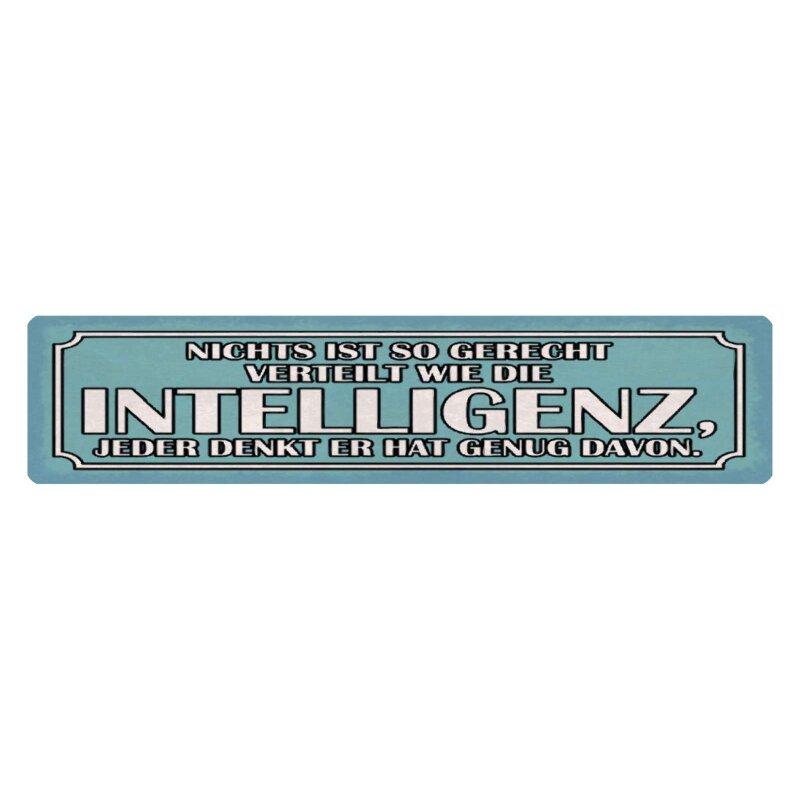Schild Intelligenz gerecht verteilt, 9,99