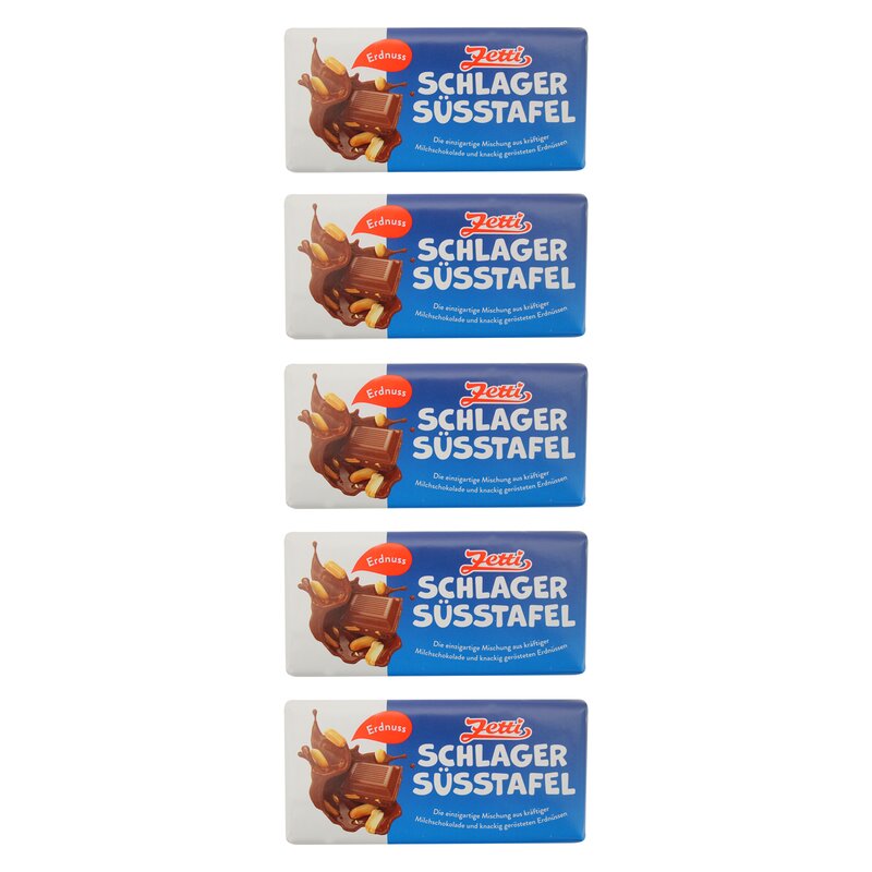 5er Pack Zetti Schlagersüsstafel Schokolade (5 x 100 g), 9,99
