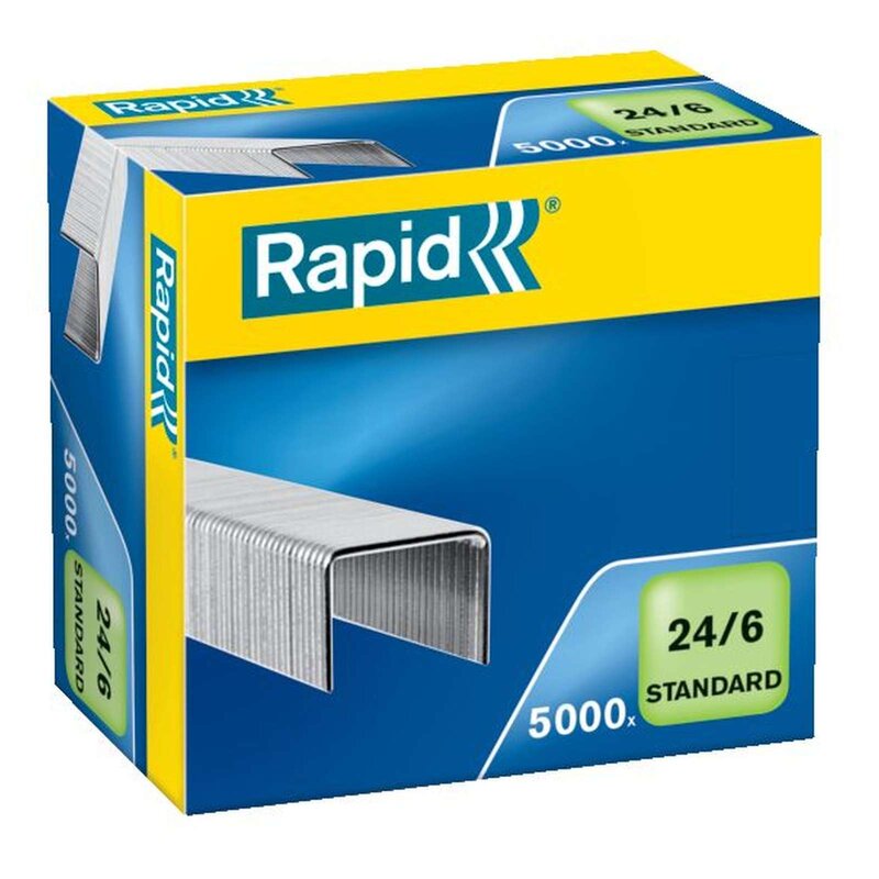 Rapid Heftklammern 24/6 Standard, verzinkt, 5.000 Stück, 4,49