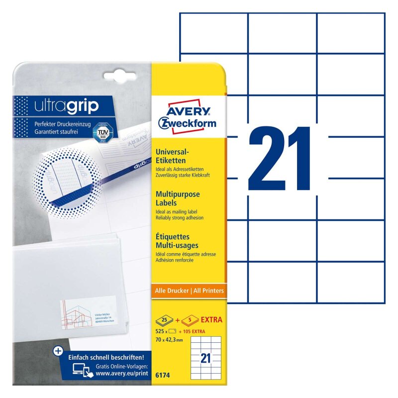 Avery Zweckform® L4778-20 Wetterfeste Folien-Etiketten (A4, 960 Stück