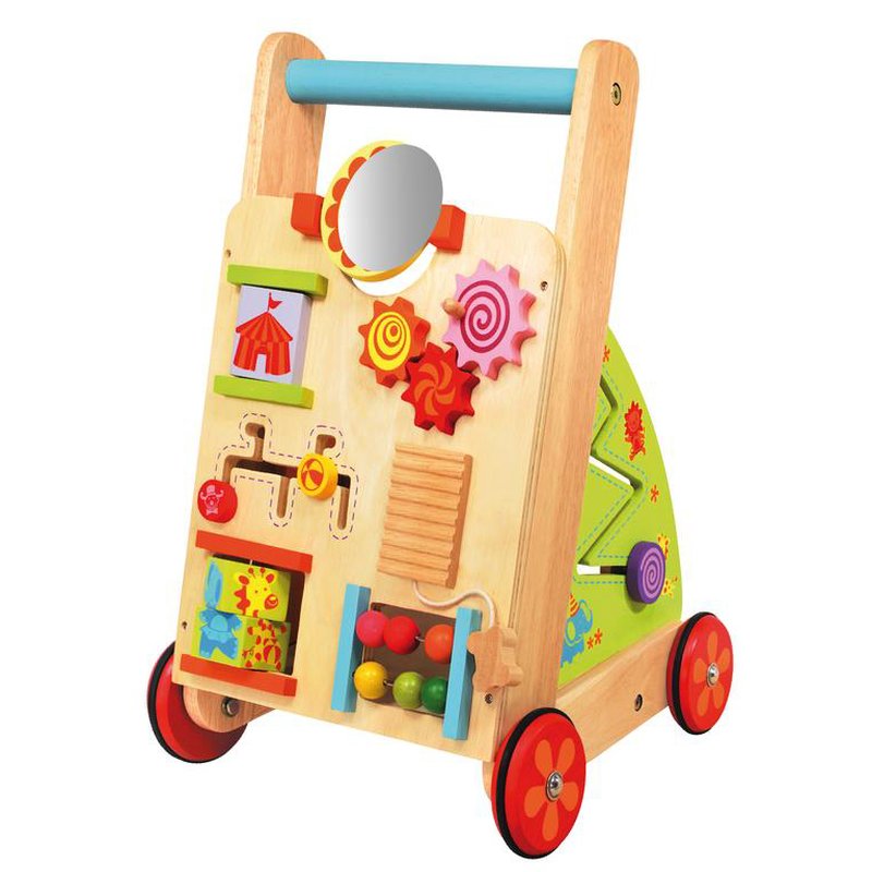 Multifunktioneller Lauflernwagen aus Gummibaumholz, 99,99