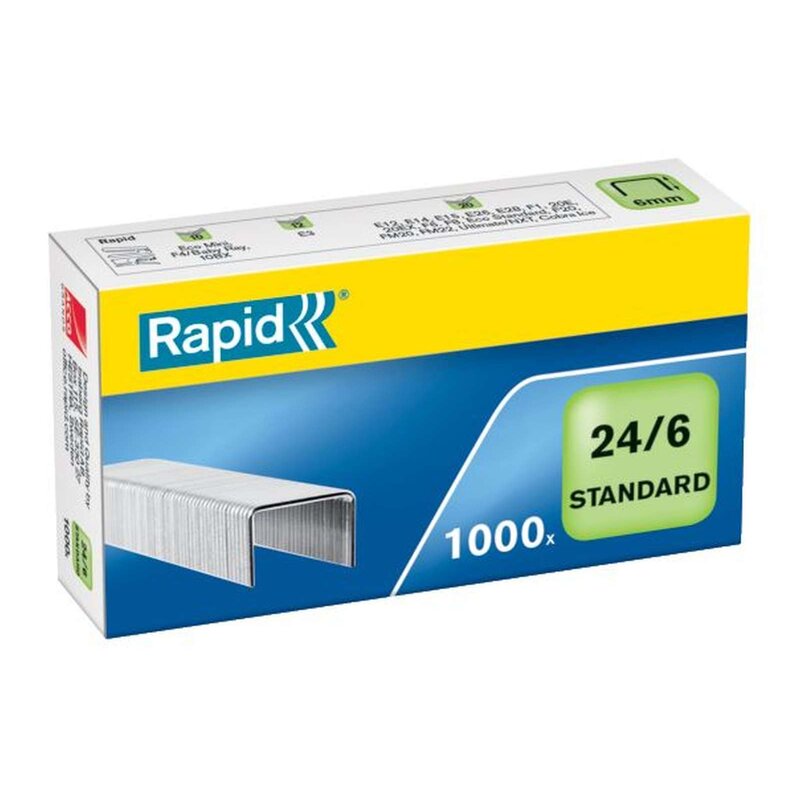 Rapid Heftklammern 24/6 Standard, verzinkt, 1.000 Stück, 2,49