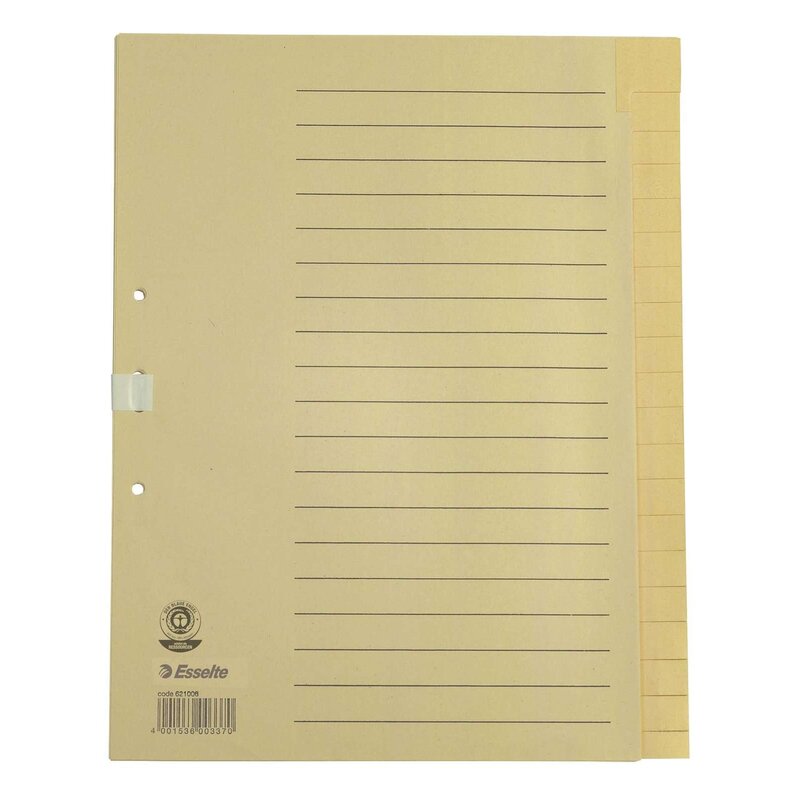 Esselte Register - blanko, A4, Papier, 20 Blatt, chamois, 4,49