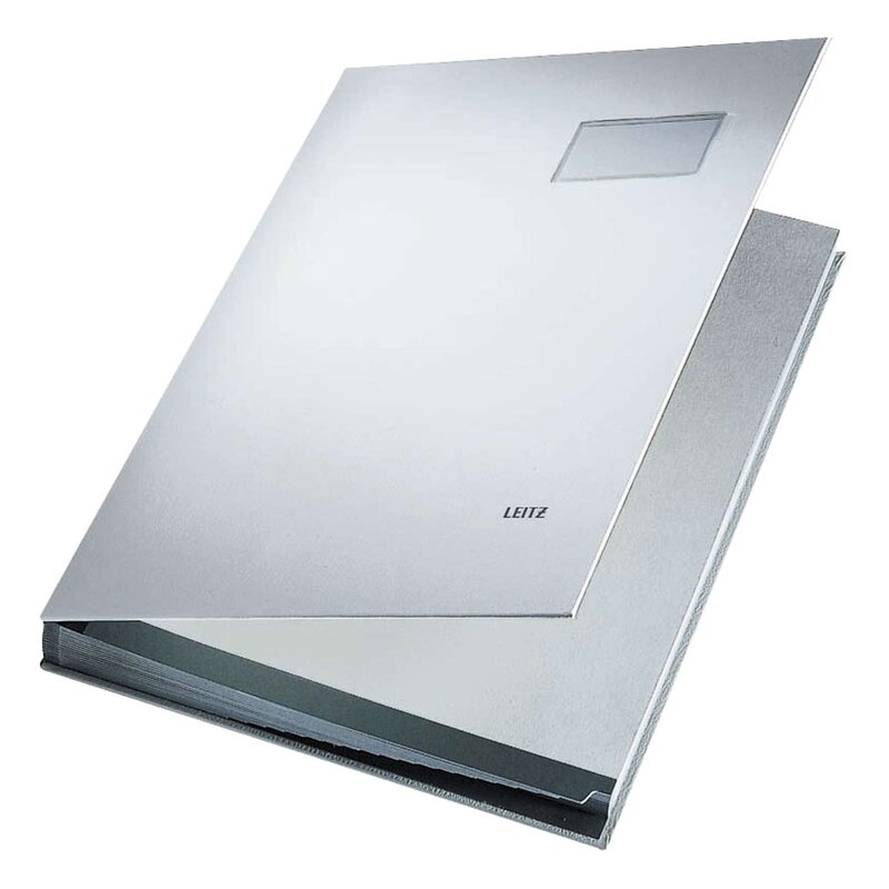 Leitz 5700 Unterschriftsmappe, 20 Fächer, Überzug PP, grau, 22,99