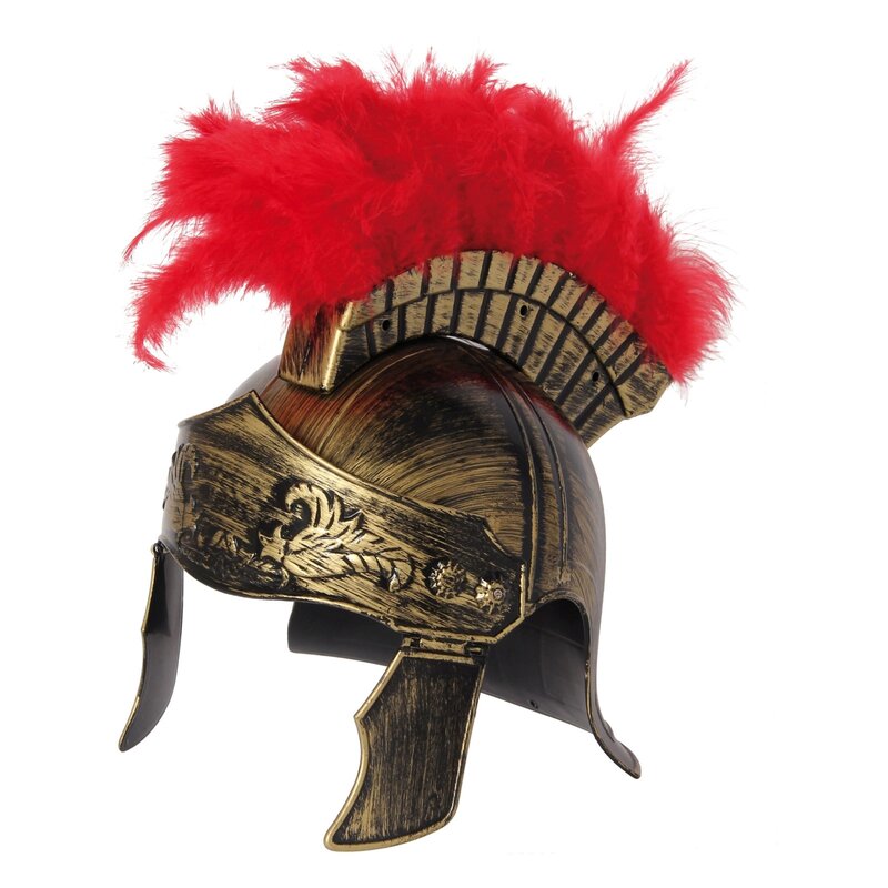 Römerhelm Royal gold mit Feder, 15,99
