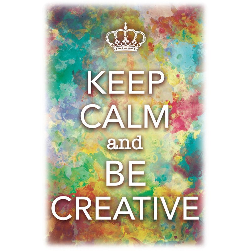Schild Spruch "Keep calm and be creative" 20 x 30 cm Blechschild, 9,9